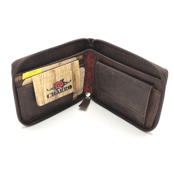 Genuine leather wallet, Brand Charro, vintage effect, art. HU-31556 ...